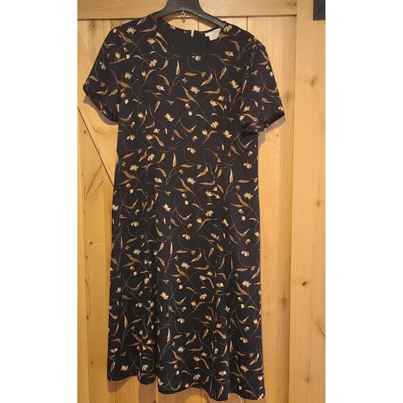 Norm Thompson | Dresses | Vtg Norm Thompson Plus Sz 8w Black Floral ...